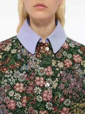 MSGM Floral Collared Jacket