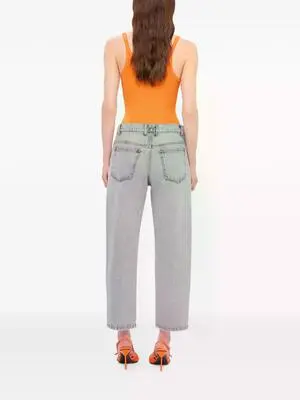 MSGM Logo Embroidered Tapered Jeans