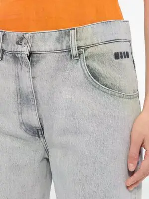 MSGM Logo Embroidered Tapered Jeans