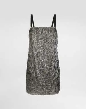 Dolce & Gabbana Dress With Embroidered Sequins - Silver
