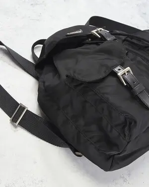 FWRD RENEW Prada Tessuto Backpack - Black