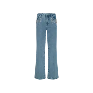 L'AGENCE Scottie Embellished Wide-leg Jeans