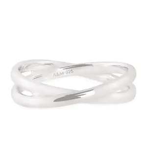 ASTRID & MIYU Sterling Crossover Illusion Band Ring - Silver