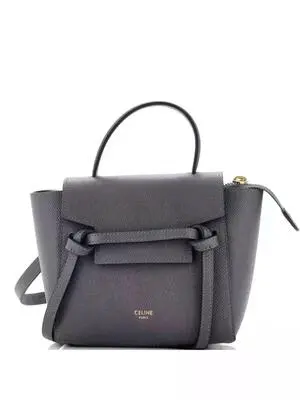 Celine Belt Bag Textured Leather Pico Shoulder Bag - Grey
