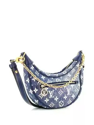 LOUIS VUITTON Loop Handbag Monogram Jacquard Denim Hobo Bag - Blue