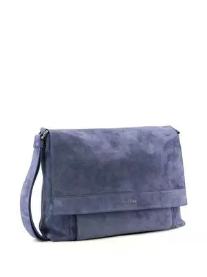 Orciani Engraved Logo Flap Shoulder Bag - Blue