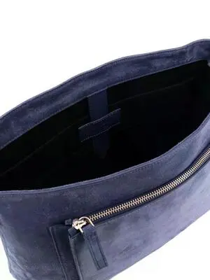 Orciani Engraved Logo Flap Shoulder Bag - Blue
