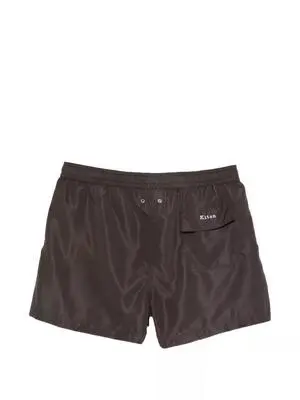 Kiton Drawstring Flap-pocket Swim Shorts - Brown