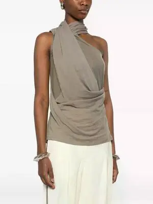 ENTIRE STUDIOS Draped One-shoulder Top - Grey
