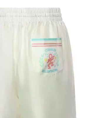 Casablanca Silk Drawstring Shorts - White