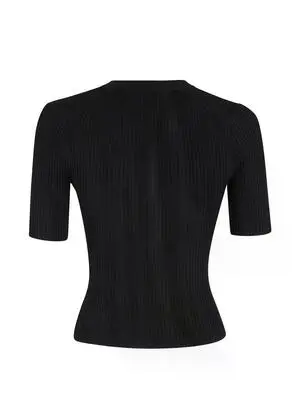 Simkhai Miley V-neck Ribbed Top - Black