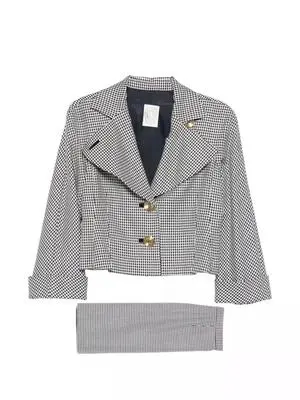 Gianfranco Ferre 1990s Houndstooth Suit - Black