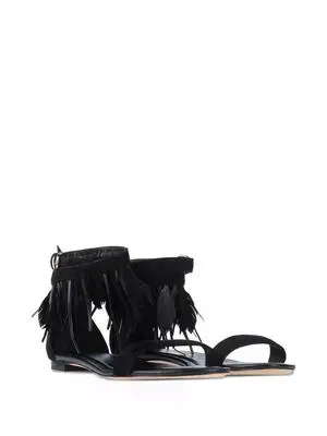 TOD'S Feather-trim Sandals