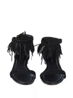TOD'S Feather-trim Sandals