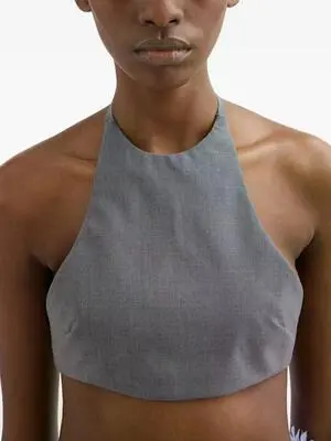 JIL SANDER Poplin Halter Top - Grey