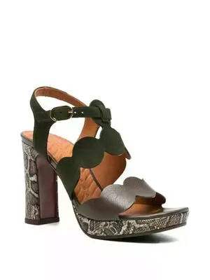 Chie Mihara Caliga Scalloped Sandals - Green