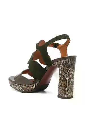 Chie Mihara Caliga Scalloped Sandals - Green