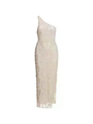 Agua Bendita One-shoulder Embroidered Dress