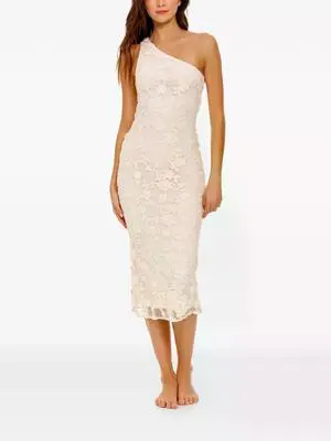 Agua Bendita One-shoulder Embroidered Dress