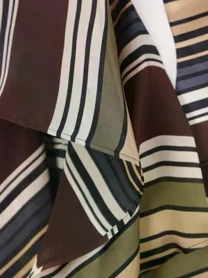 Sacai Striped Ruffled Shirt - Brown