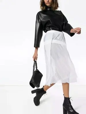 032C Plissé Pleated Wrap Skirt