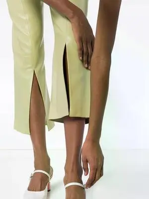 Matériel Cropped Faux Leather Flared Trousers