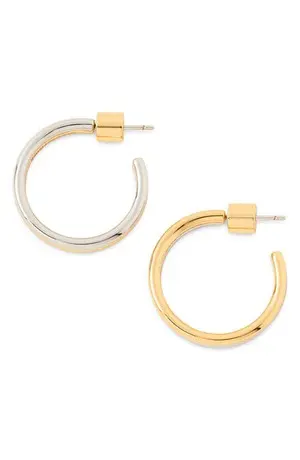 JENNIFER FISHER Two-tone Thread Hoop Earrings - Two Tone