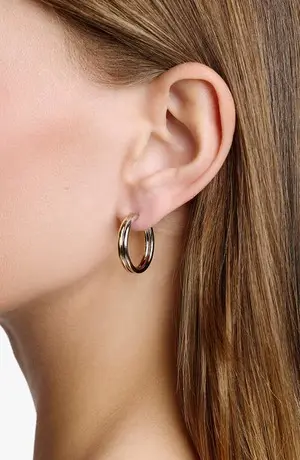 JENNIFER FISHER Two-tone Thread Hoop Earrings