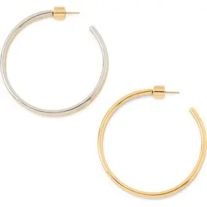 JENNIFER FISHER Thread Hoop Earrings - Two Tone