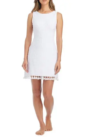 BLEU BY ROD BEATTIE Tassel Hem A-line Cover-up Dress - White