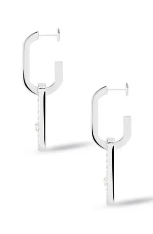 Messika Move Link Diamond Drop Earrings In 18k - White Gold