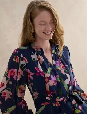 HOBBS LONDON Pippa Floral Midi Wrap Dress