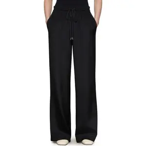 Lafayette 148 New York Penn Stretch Silk Wide Leg Pants - Black