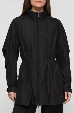 Lafayette 148 New York Oversize Drawstring Waist Jacket - Black