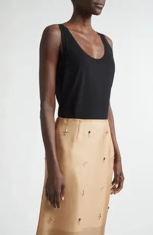 Lafayette 148 New York Scoop Neck Merino Wool Sweater Tank