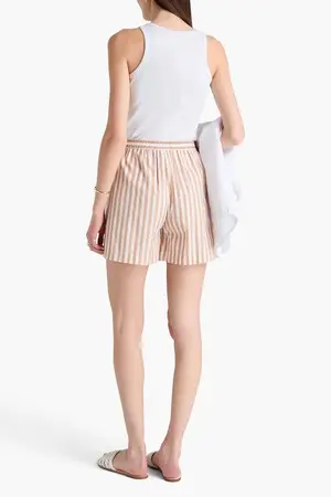 Brunello Cucinelli Striped Cotton And Silk-blend Shorts