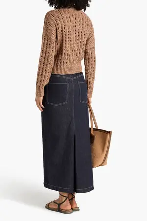 Brunello Cucinelli Sequin-embellished Open-knit Sweater - Light Brown