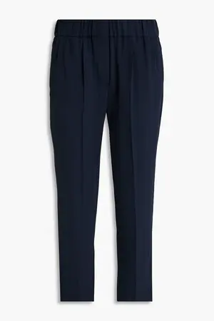 Brunello Cucinelli Crepe Tapered Pants - Midnight Blue