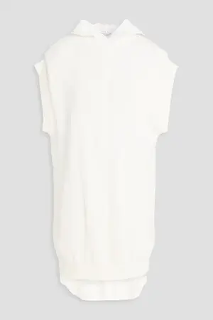 Brunello Cucinelli Organza-paneled Cotton Hooded Dress - Ivory