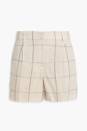 Brunello Cucinelli Checked Sequinembellished Linen Shorts