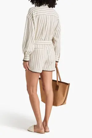 Brunello Cucinelli Beadembellished Striped Twill Shorts