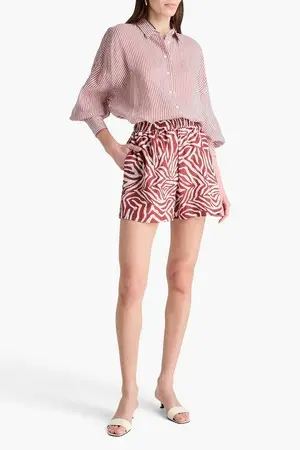 Brunello Cucinelli Printed Cotton And Silkblend Shorts