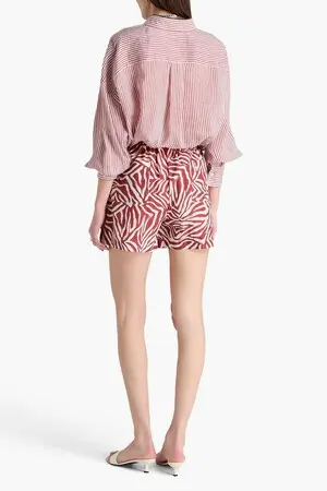 Brunello Cucinelli Printed Cotton And Silkblend Shorts