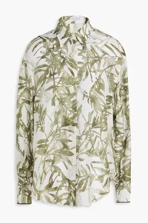 Brunello Cucinelli Printed Silk Shirt
