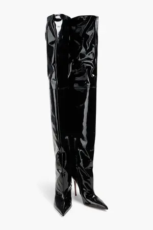 Amina Muaddi Debora Patent-leather Thigh Boots