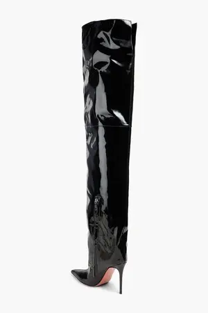 Amina Muaddi Debora Patent-leather Thigh Boots