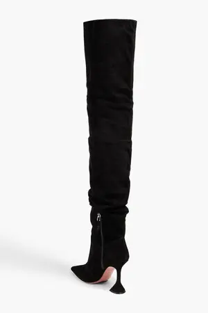 Amina Muaddi Olivia Suede Thigh Boots