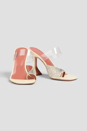 Amina Muaddi Paloma Crystal-embellished Mules - Ivory