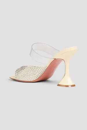 Amina Muaddi Paloma Crystal-embellished Mules - Ivory