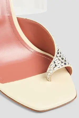 Amina Muaddi Paloma Crystal-embellished Mules - Ivory